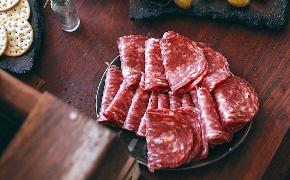Christmas Tree Cheese Platter with Sausage - A Cute Christmas Appetizer