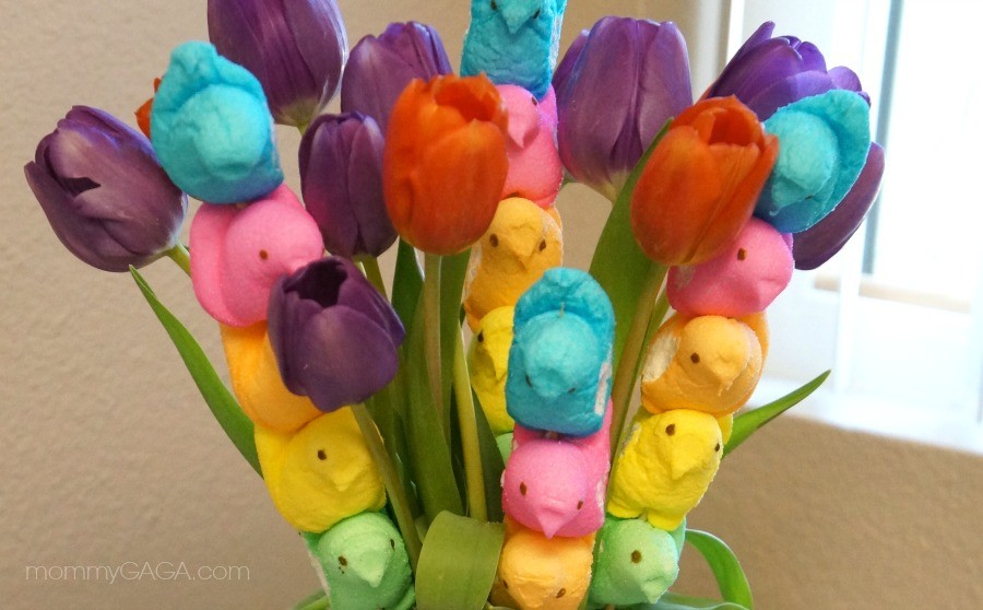 DIY PEEPS Easter Flower Bouquet Craft - Honey + Lime