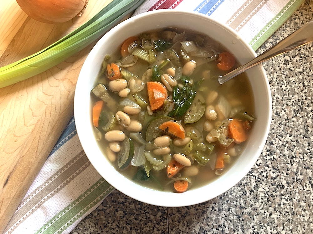Slow Cooker White Bean Soup Recipe - Loaded with Veggies!