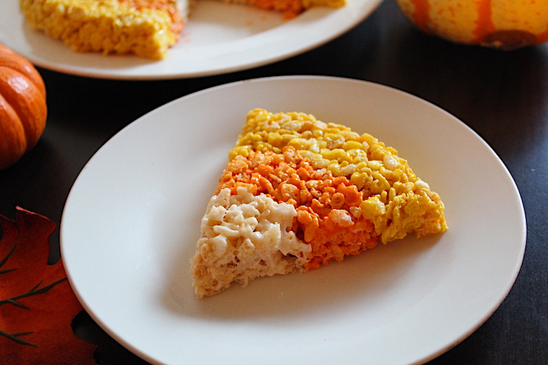 Candy Corn Rice Krispies Treats Recipe - Honey + Lime