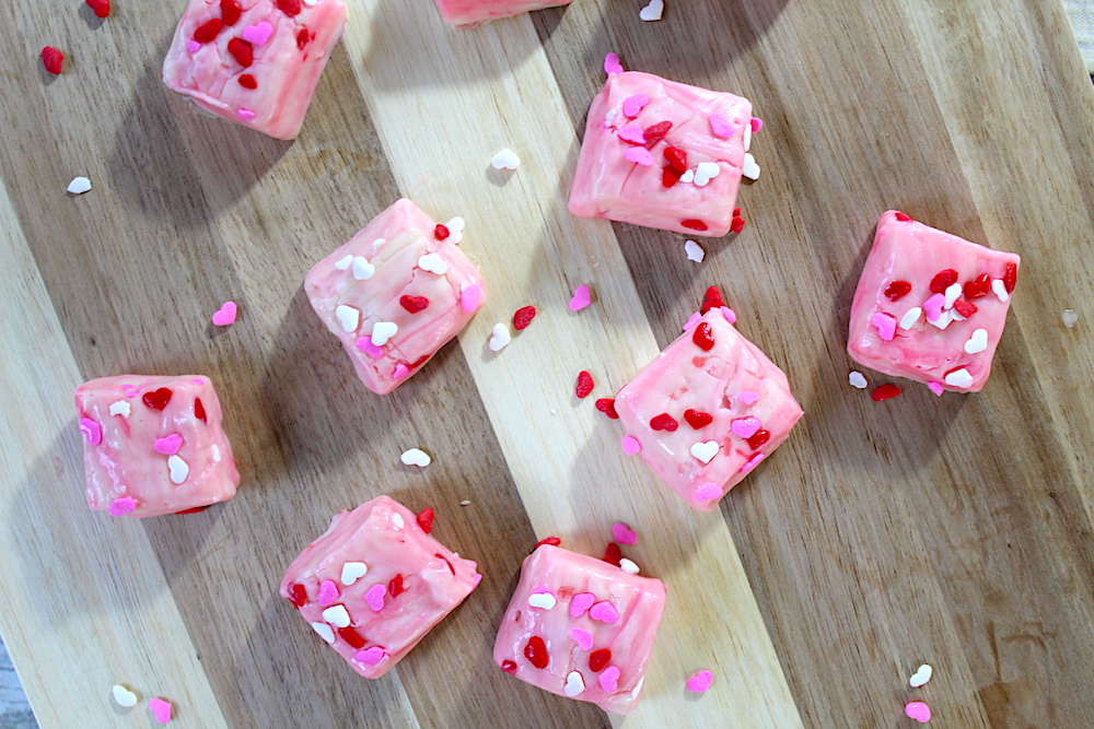 Easy Valentine Fudge Recipe - A Sweet Valentine Treat! - Honey + Lime