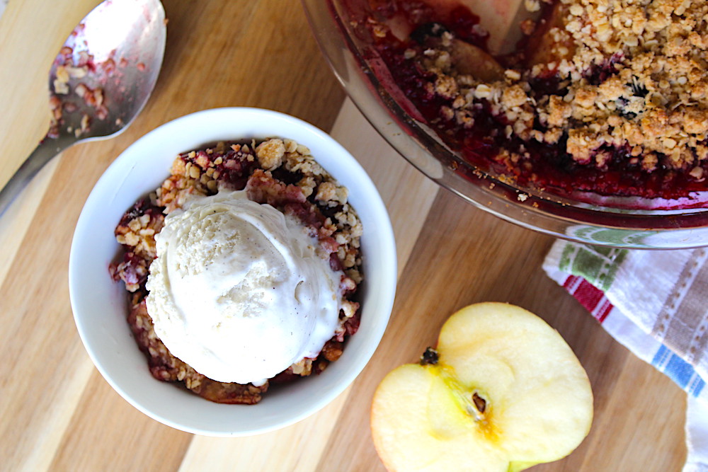 Easy Apple Berry Crisp Recipe - Honey + Lime