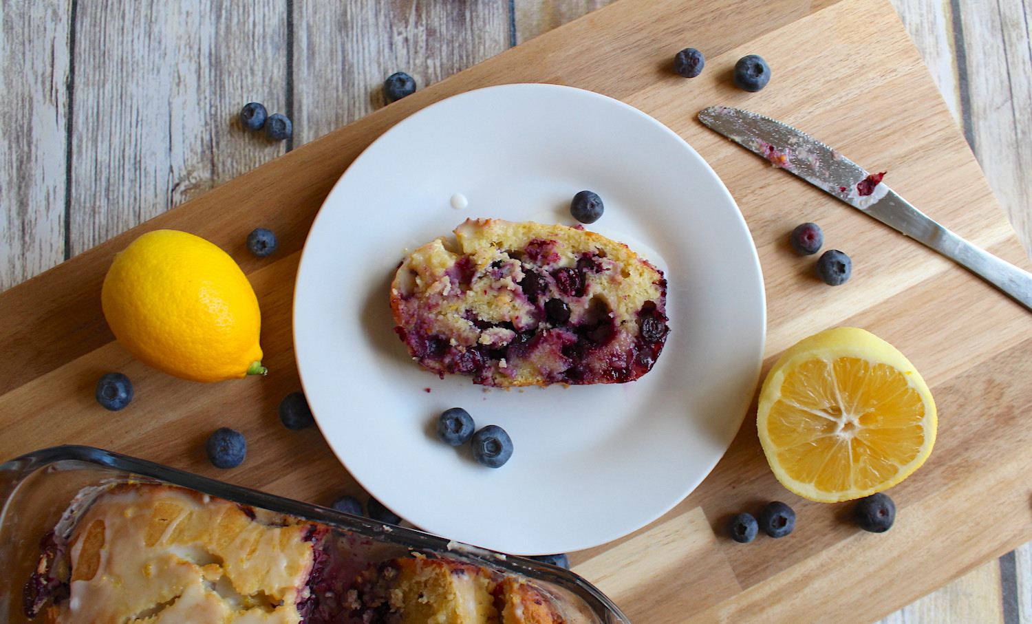 Homemade Blueberry Lemon Loaf Recipe - A Slice of Sunshine - Honey + Lime